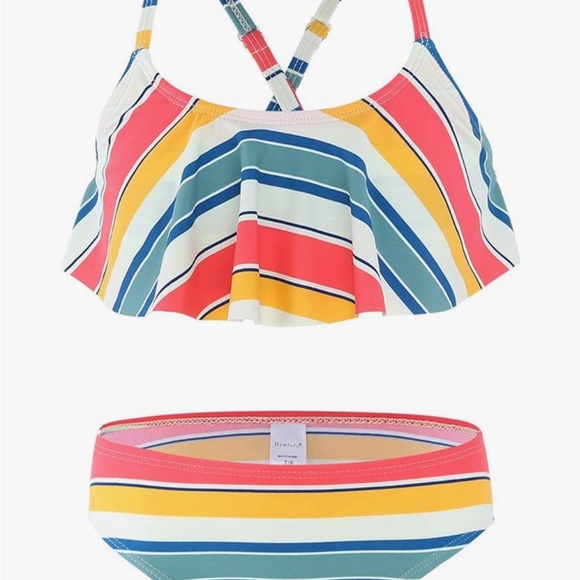 shekini | Swim | Shekini Girls Floral Printing Bathing Suits Ruffle ...